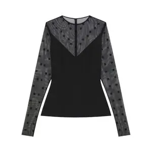 Givenchy 4g Tulle Long-sleeve Top