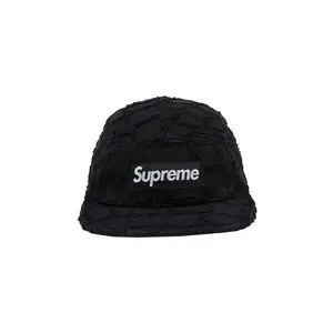 Supreme Frayed Croc Denim Camp Cap - Black | Editorialist