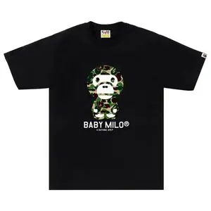 A BATHING APE Abc Camo Baby Milo Tee - Black