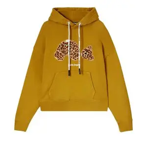 Palm Angels Leopard Bear Hooded Sweatshirt - Tan