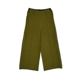 Green wide leg track pants
