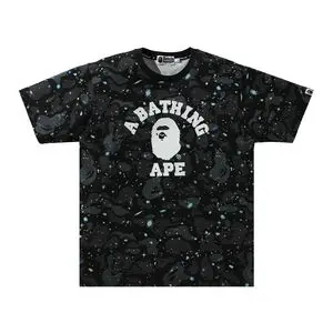 A BATHING APE Space Camo College Tee - Black