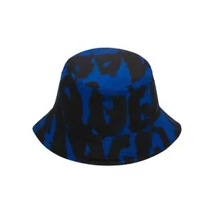 Alexander McQueen Graffiti Logo Print Bucket Hat - Blue
