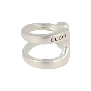 Gucci Stirrup Wrapped Horsebit Ring - Silver