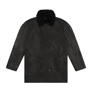 DENIM TEARS Oakland Wreath Winter Leather Coat