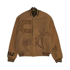 TRAVIS SCOTT Cactus Jack X Fragment Manifest Varsity Jacket - Brown