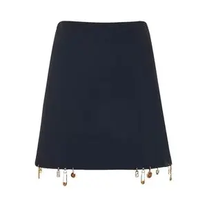 Versace Charm-embellished Satin Mini Skirt