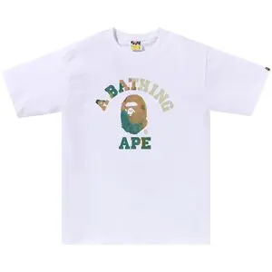 A BATHING APE Tie Dye College Tee - White