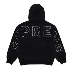Supreme Frayed Hooded Sweatshirt - Black