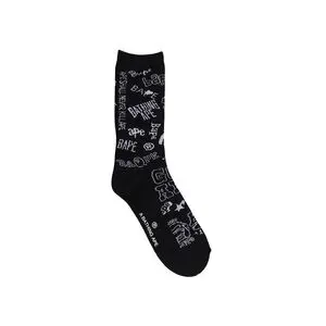 A BATHING APE Patterned Socks - Black