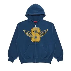 Supreme Wings Zip Up Hooded Sweatshirt - Blue