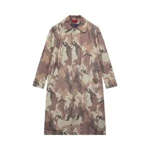424 Reversible Camouflage Print Trench Coat
