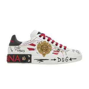 Dolce & Gabbana Portofino Lace-up Sneakers - White