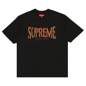 Supreme Flocked Washed Short-sleeve Top - Black