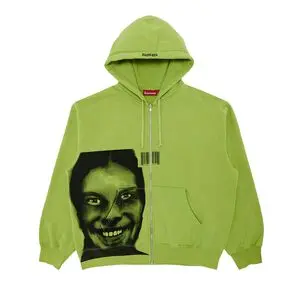 Supreme X Aphex Twin Zip-up Hooded Sweatshirt - Green