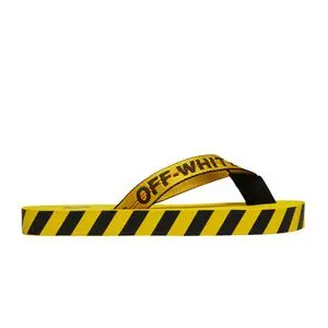 Off-White Industrial Logo Tape Flip Flops - Yellow