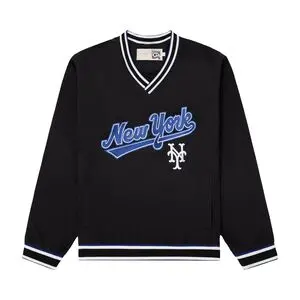 Aimé Leon Dore X New York Mets Nylon V-neck Pullover - Black