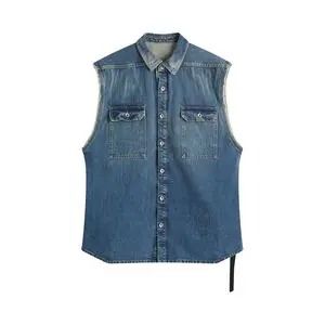 Rick Owens Sleeveless Tommy Jumbo Outershirt - Blue