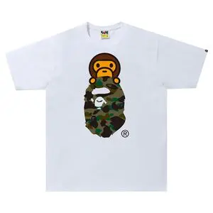 A BATHING APE 1st Camo Milo On Ape Head Tee - White