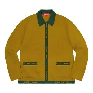 Supreme Logo Trim Zip Up Cardigan
