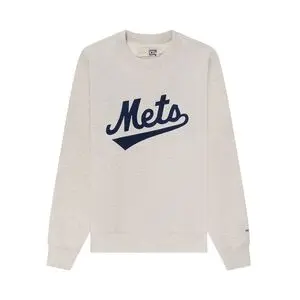 Aimé Leon Dore X New York Mets Chainstitch Crewneck Sweatshirt - Grey