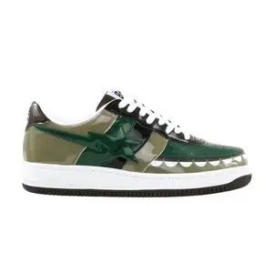A BATHING APE Kaws X Bapesta Fs-029 Low Chompers Sneakers - Green