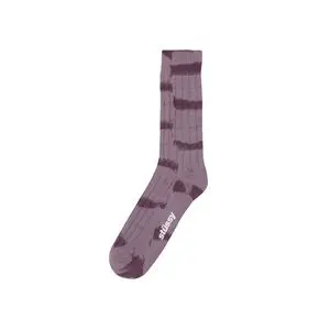 StÜssy Dyed Stripe Ribbed Crew Socks - Purple