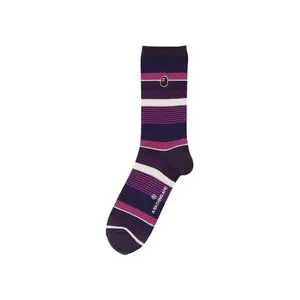 A BATHING APE Striped Crew Socks - Purple