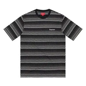 Supreme Hearts Jacquard Short-sleeve Top - Black