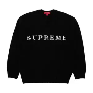 Supreme Contrast Logo Sweater - Black