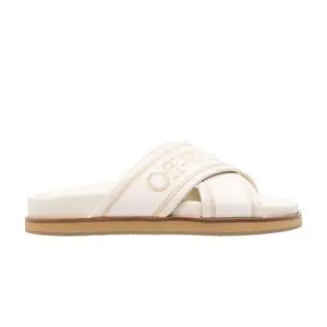 Off-White Criss Cross Sliders - Cream