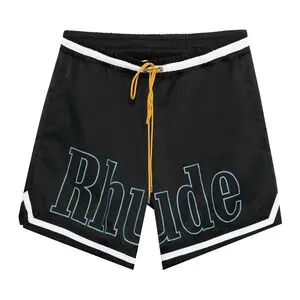 Rhude Logo Basketball Swim Shorts - Black
