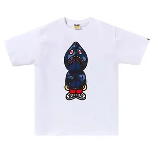 A BATHING APE Color Camo Classic Milo Shark Tee - White