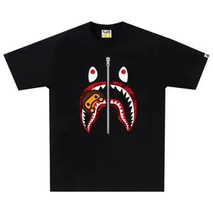 A BATHING APE Color Camo Milo Shark Tee - Black