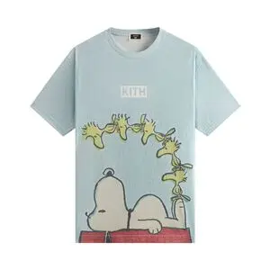 Kith For Peanuts Woodstock Doghouse Comic Vintage Tee - Blue