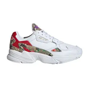 Adidas Falcon Snakeskin Print Sneakers - White
