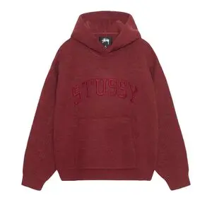 StÜssy Felt Patch Knit Hoodie - Red