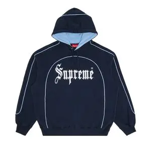 Supreme Curve Piping Hooded Sweatshirt - Blue