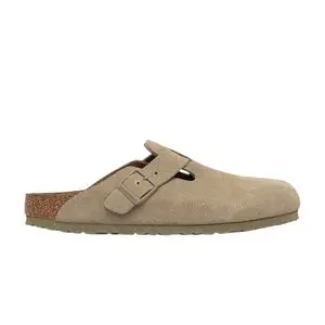 BIRKENSTOCK Boston Suede Leather Clogs - Tan