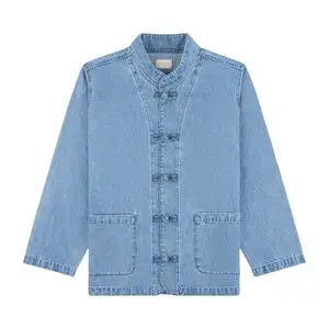 Aimé Leon Dore Denim Collarband Jacket In Blue | Editorialist