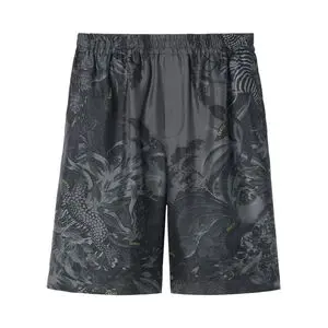 Gucci Flora And Fauna Print Silk Shorts - Black