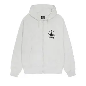 StÜssy Regal Crown Zip Hoodie - Grey