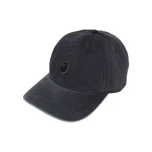 A BATHING APE Garment Dye One Point Cap - Black
