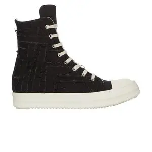 Rick Owens Slashed High-top Sneakers - Black