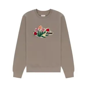 Aimé Leon Dore Floral Appliqué Crewneck Sweatshirt - Brown