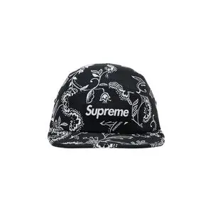 Supreme Floral Jacquard Camp Cap - Black