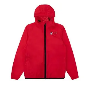 Play Comme Des Garcon X K-way Full Zip Hoodie - Red