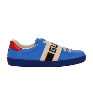 Gucci Ace Stripe Leather Sneakers - Blue