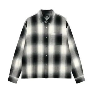 StÜssy Loose Weave Plaid Shirt - Grey