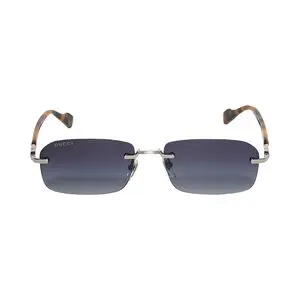 Gucci Rectangular Rimless Sunglasses - Silver